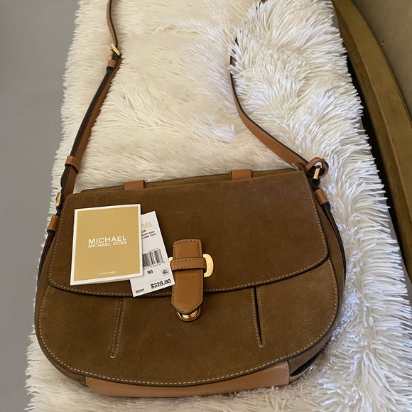 Michael Kors | Bags | Bnwt Michael Kors Light Brown Suede Pocketbook ...